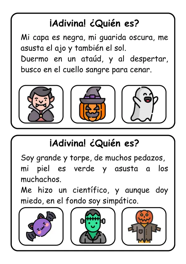 Adivinanzas Halloween | profe.social
