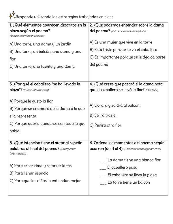 Guía complementaria ppt - Comprensión lectora de un poema | profe.social