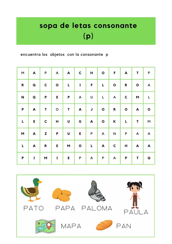 Cuadernillo consonante P | profe.social