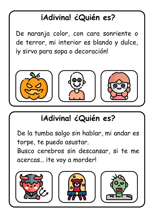 Adivinanzas Halloween | profe.social