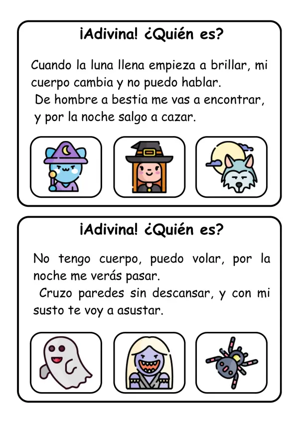 Adivinanzas Halloween | profe.social