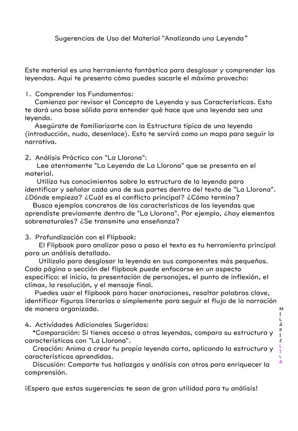 ANALIZANDO EL TEXTO DE UNA LEYENDA | profe.social
