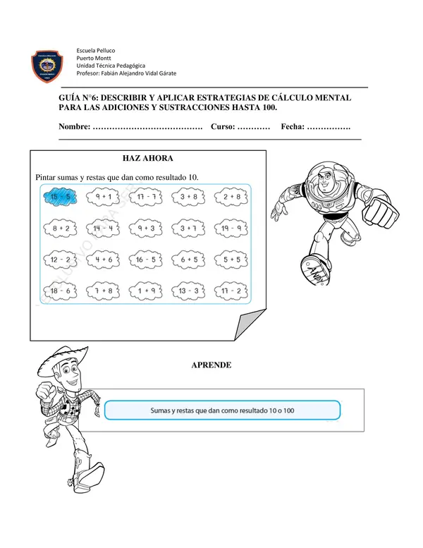 Estrategias de cálculo mental para adiciones y sustracciones hasta el 100 | profe.social
