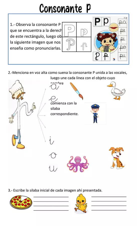 Conociendo consonante P | profe.social