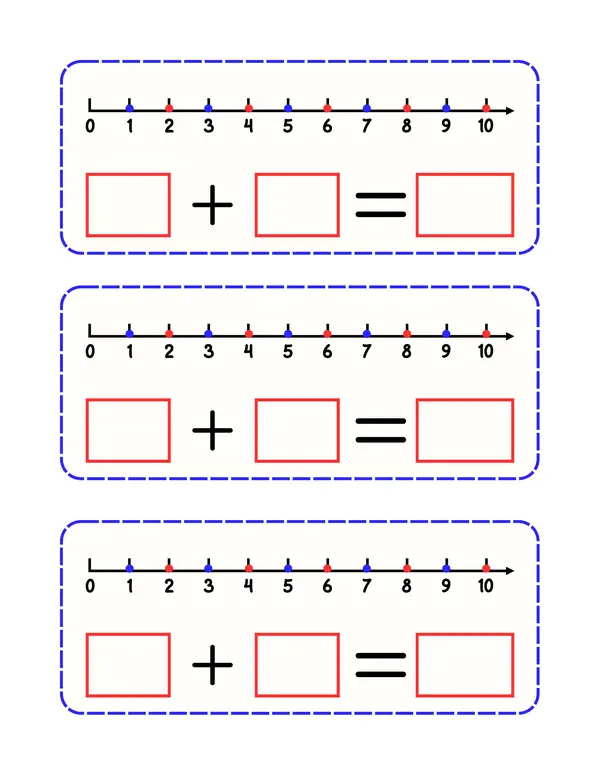 Tarjetas sumas y restas con recta numérica | profe.social