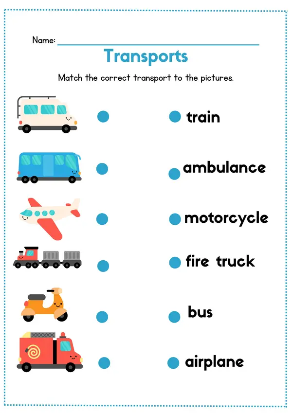 Transports Matching activity" | profe.social