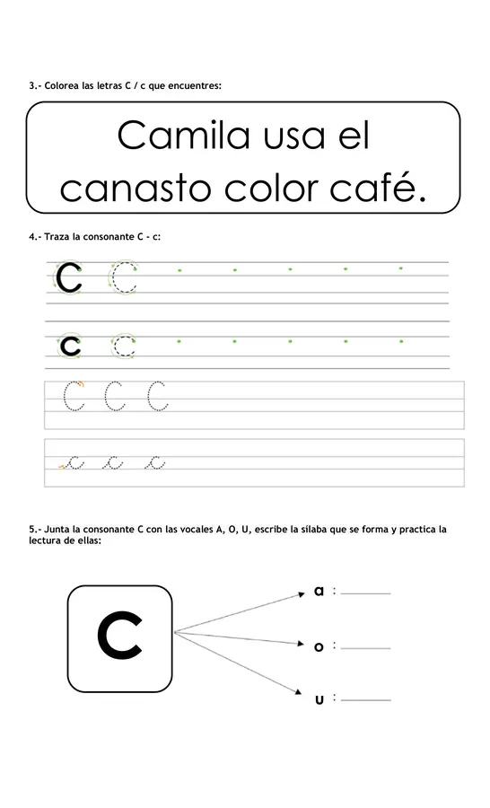 Guia Sílabas CA, CO, CU | profe.social