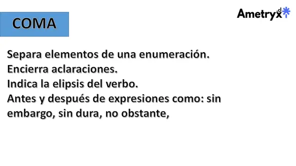 Uso de la coma | profe.social