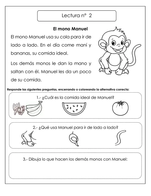 Fichas comprensión lectora 1° básico | profe.social