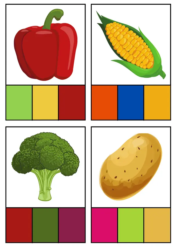 Los colores de frutas y verduras | profe.social
