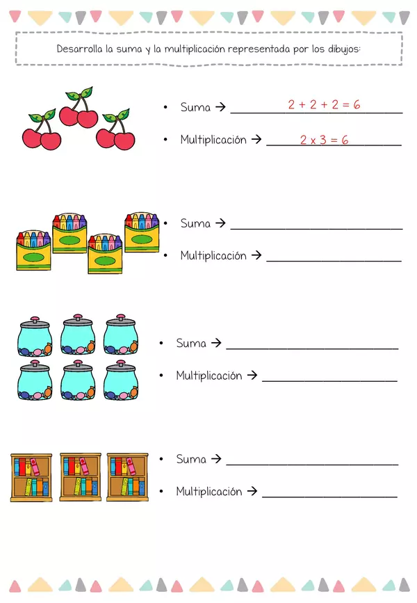 Guía de trabajo - Multiplicación - 2° básico | profe.social