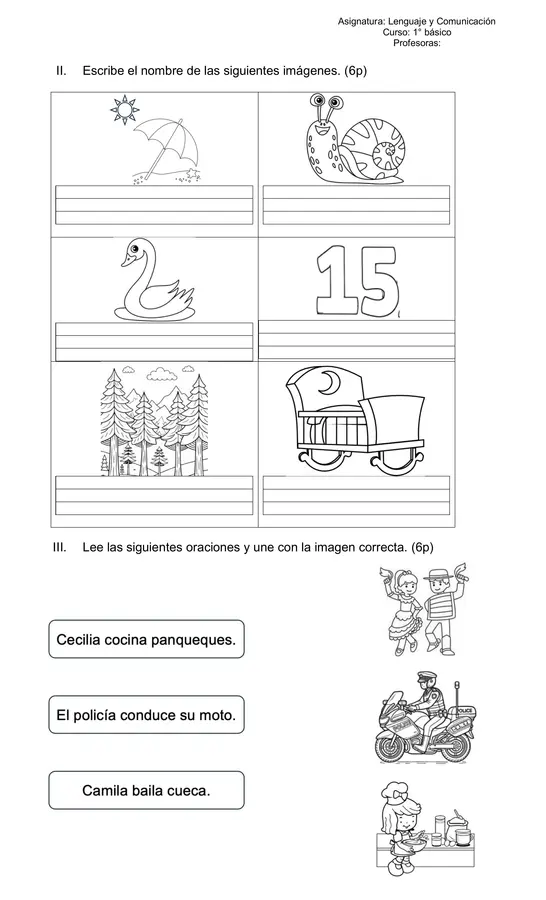 Evaluación sílabas ca co cu - ce ci - que qui | profe.social