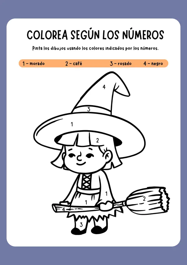 Colorea según los números temática Halloween | profe.social