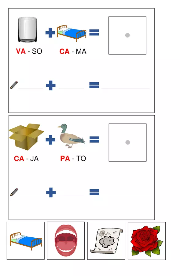 Manipulación silábica nivel 3 (unir sílabas) | profe.social