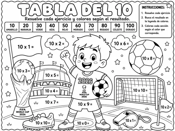 PINTA La tabla del 10 (modo mundial) | profe.social