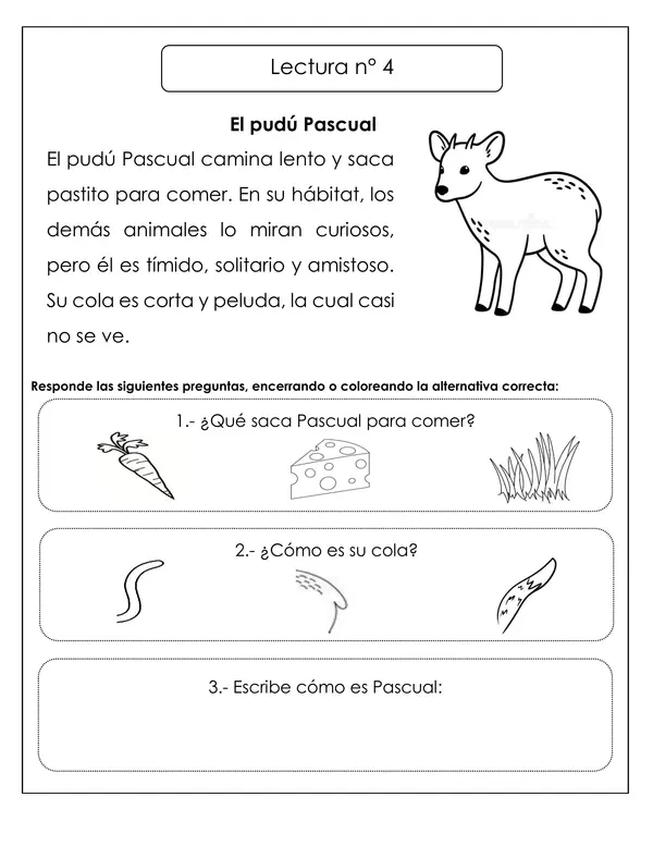 Fichas comprensión lectora 1° básico | profe.social