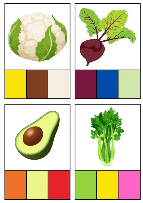 Los colores de frutas y verduras | profe.social