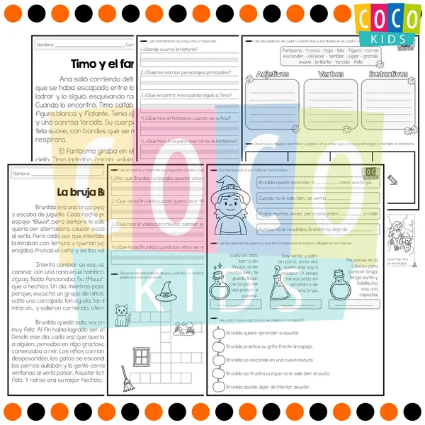 🎃 Pack Comprensión de Lectura Halloween (1° y 2° básico) | profe.social