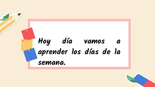 PRESENTACIÓN: DÍAS DE LA SEMANA | profe.social