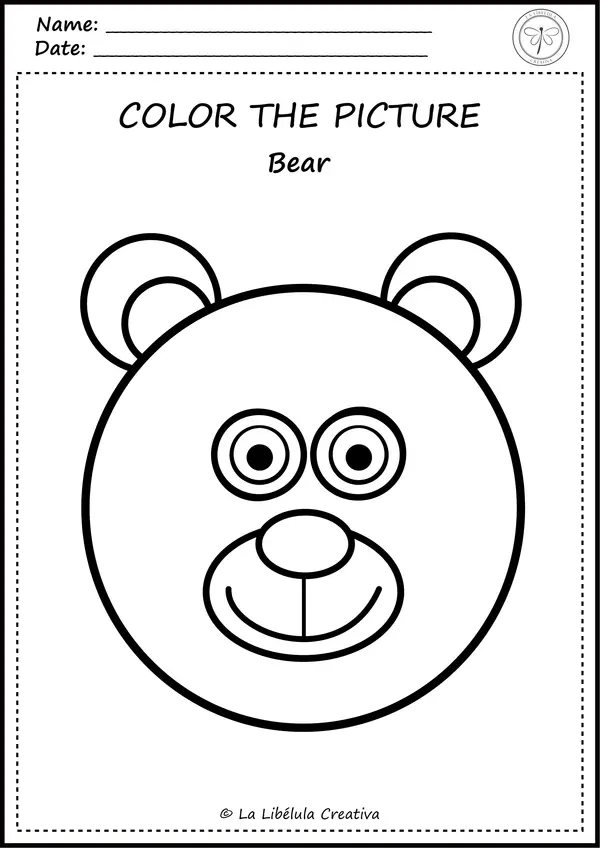 Worksheets coloring forest wild animals faces decorate craft no prep ...