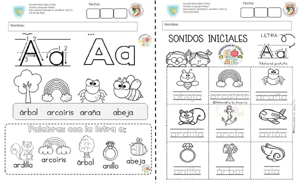 Actividad de las Vocales de conciencia fonológica | profe.social