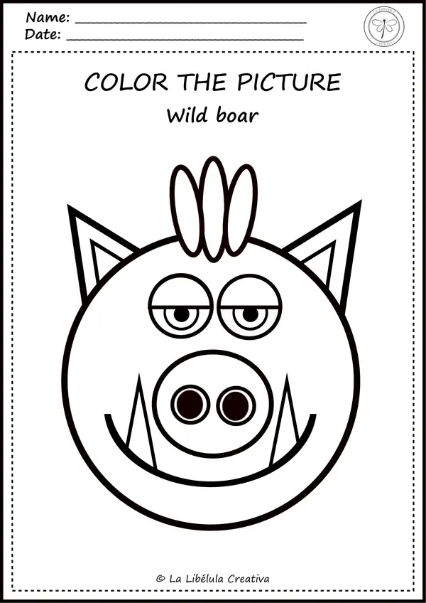 Worksheets coloring forest wild animals faces decorate craft no prep ...