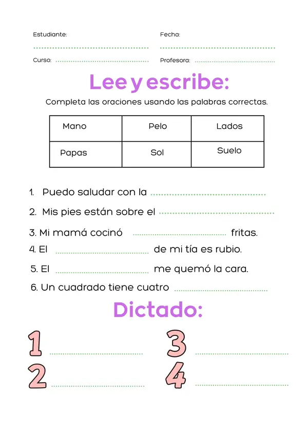 Lee y escribe (M-L-S-P) | profe.social