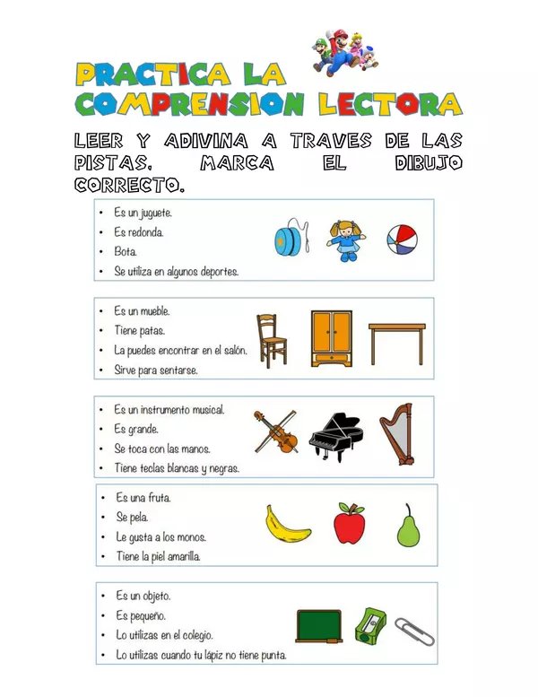 Actividades de comprensión lectora | profe.social