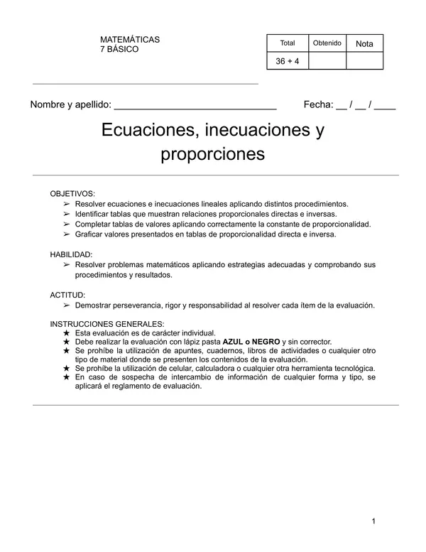 Ecuaciones, inecuaciones y proporciones | profe.social