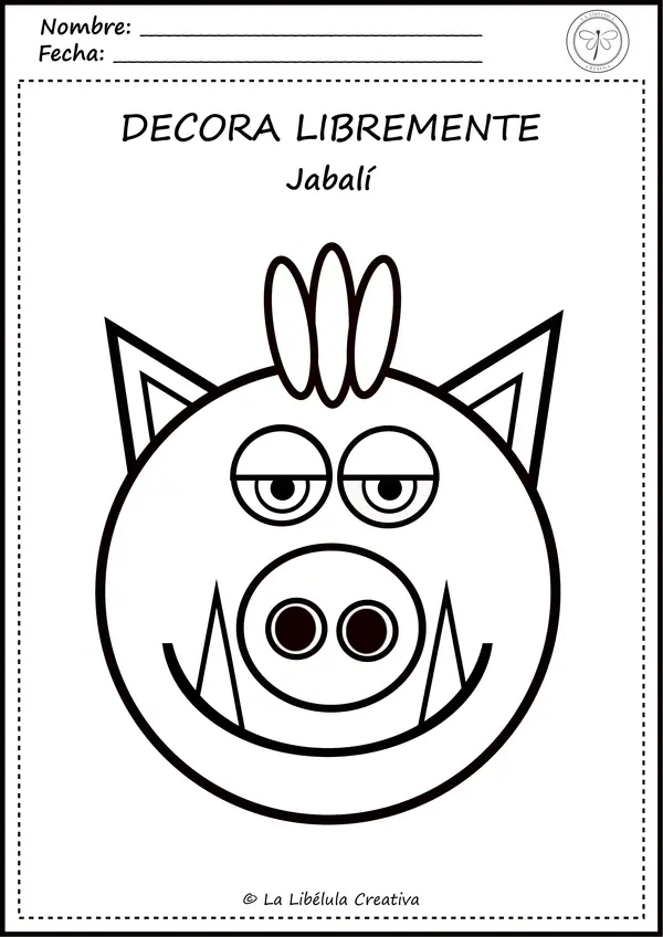 Fichas colorear animales bosque salvajes caras | profe.social
