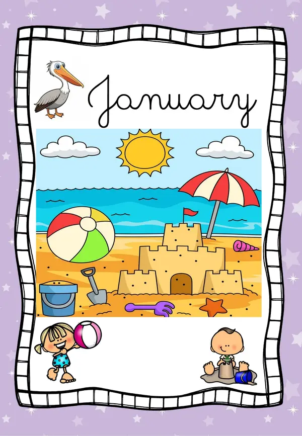 Carteles meses del año en inglés con temáticas de acontecimientos ...