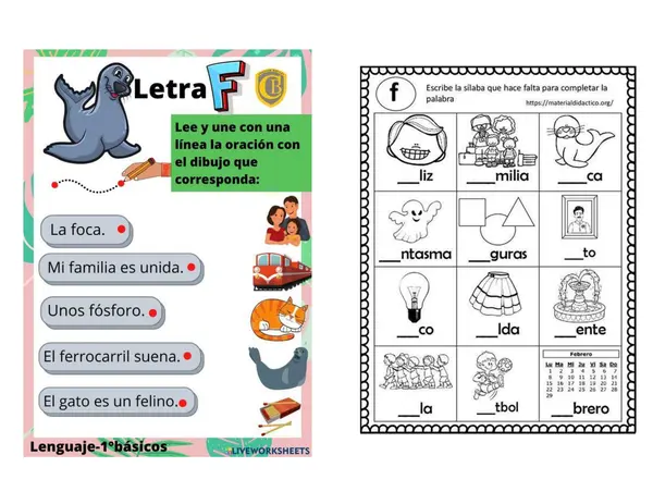 guia letra f | profe.social