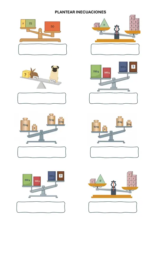 Plantear inecuaciones "Balanza" | profe.social