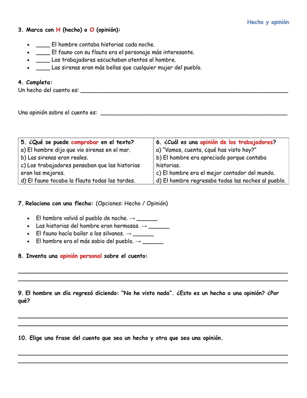 Hecho y opinión | profe.social