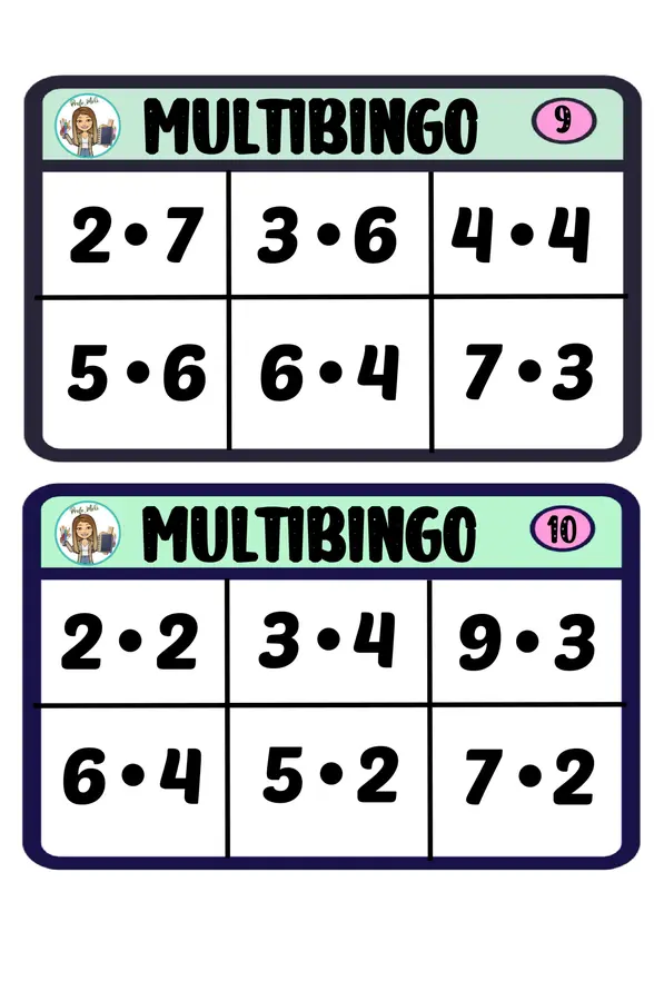 BINGO DE MULTIPLICACIONES | profe.social