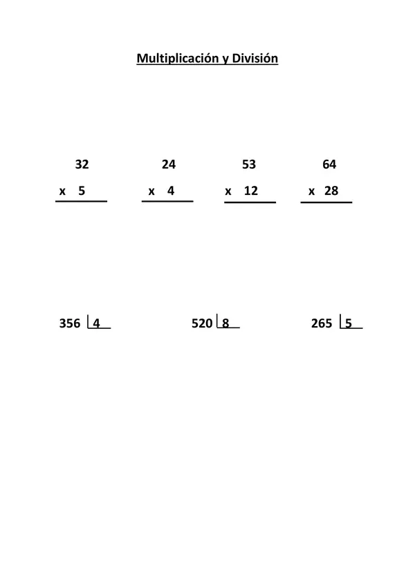 Tarea de multiplicacion y division | profe.social