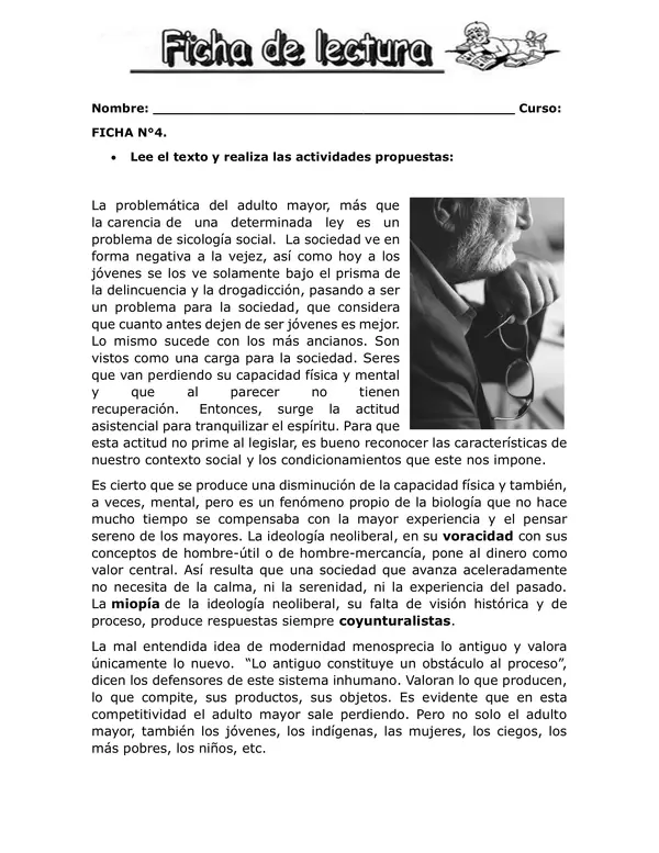 Ficha de lectura estilo simce 2° medio | profe.social