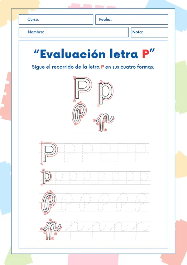 Evaluación letra P | profe.social