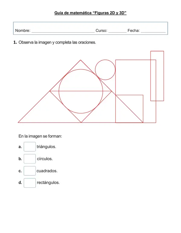 Guía De Matemática 2 Año Figuras 2d Y 3d Profe Social