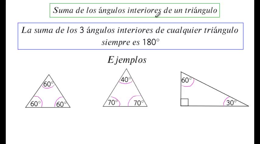 SUMA DE LOS ÁNGULOS INTERIORES DE UN TRIÁNGULO | profe.social