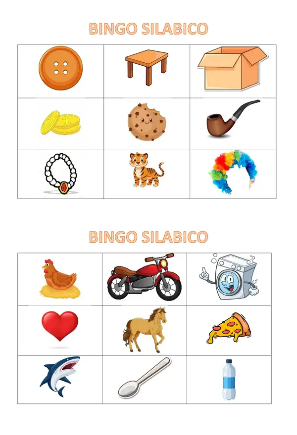 Bingo silaba inicial | profe.social