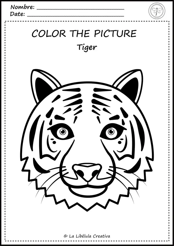 Worksheets coloring jungle wild animals faces decorate craft no prep ...