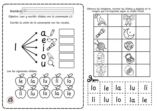 Cuadernillo Consonante L – Lectura Inicial (4 clases) | profe.social