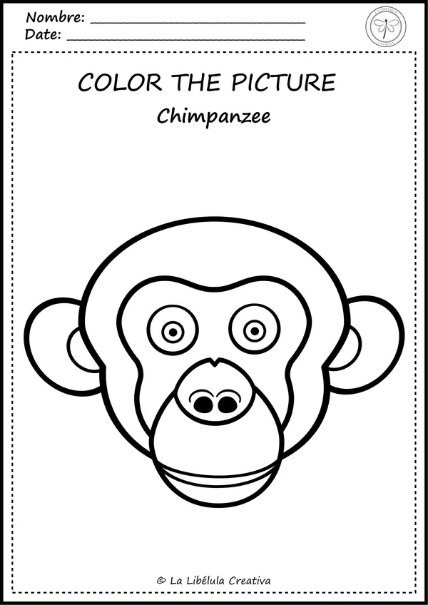 Worksheets coloring jungle wild animals faces decorate craft no prep ...