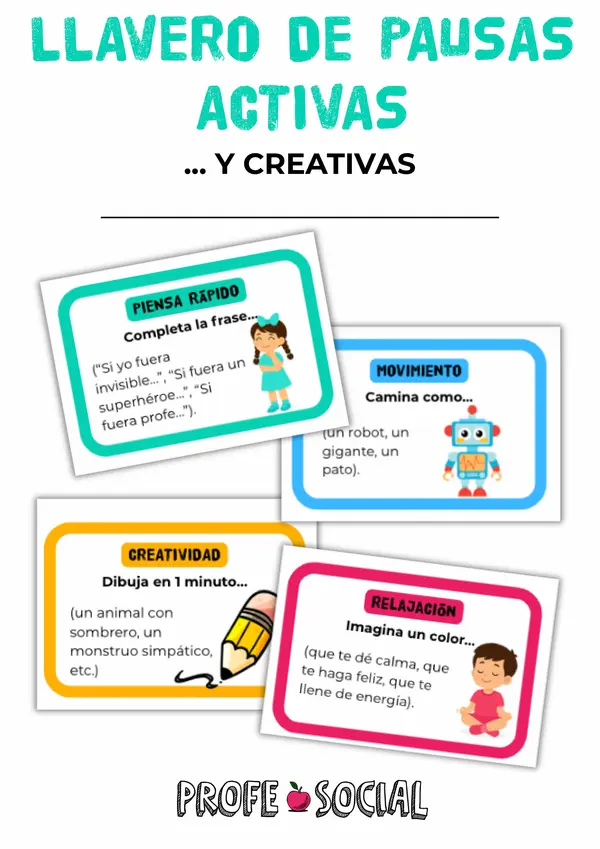 Llavero de Pausas Activas | profe.social