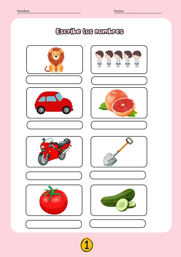 Actividad de escritura primeros años lenguaje | profe.social