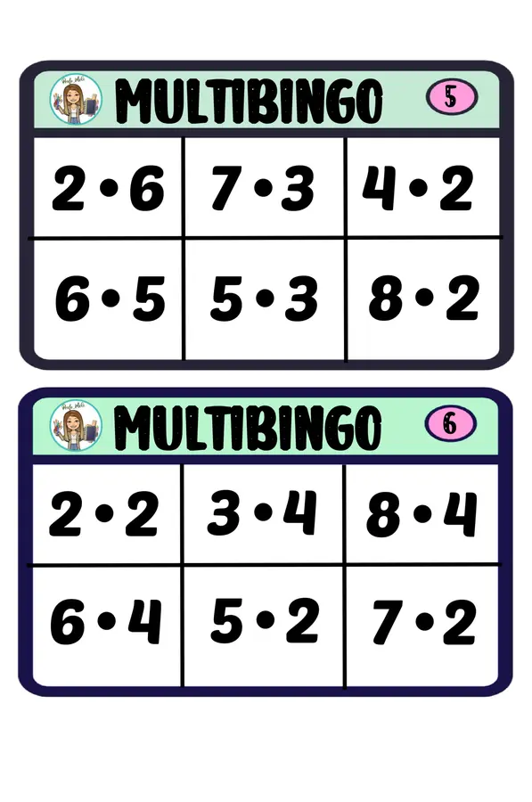 BINGO DE MULTIPLICACIONES | profe.social
