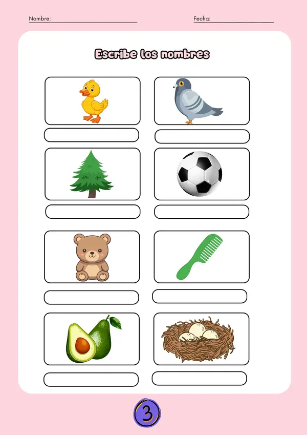Actividad de escritura primeros años lenguaje | profe.social