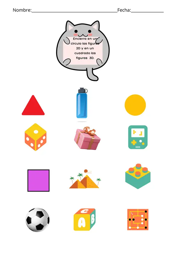 Guía de trabajo de las formas geométrica 2D y 3D primero básico ...