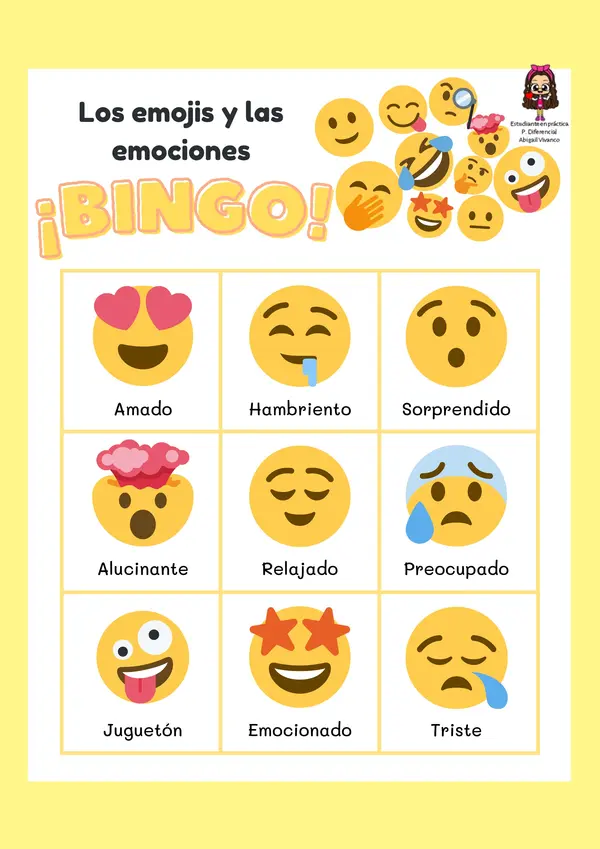 Bingo de las emociones con emojis – Recurso imprimible y divertido para ...